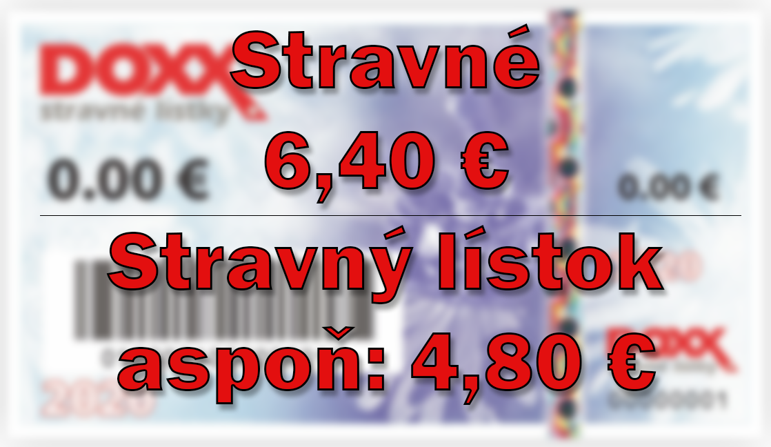 Od 1. 9. 2022: stravný lístok 4,80 a stravné 6,40 - ECHOZ