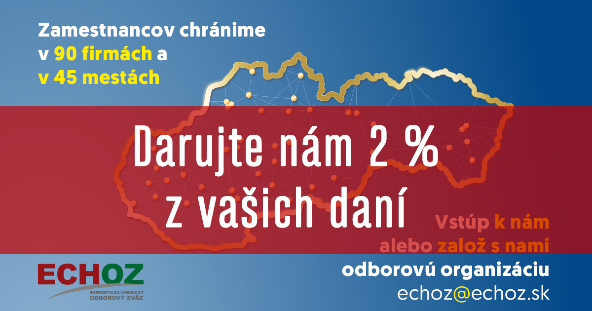 Darujte nám 2 % z vašich daní - ECHOZ